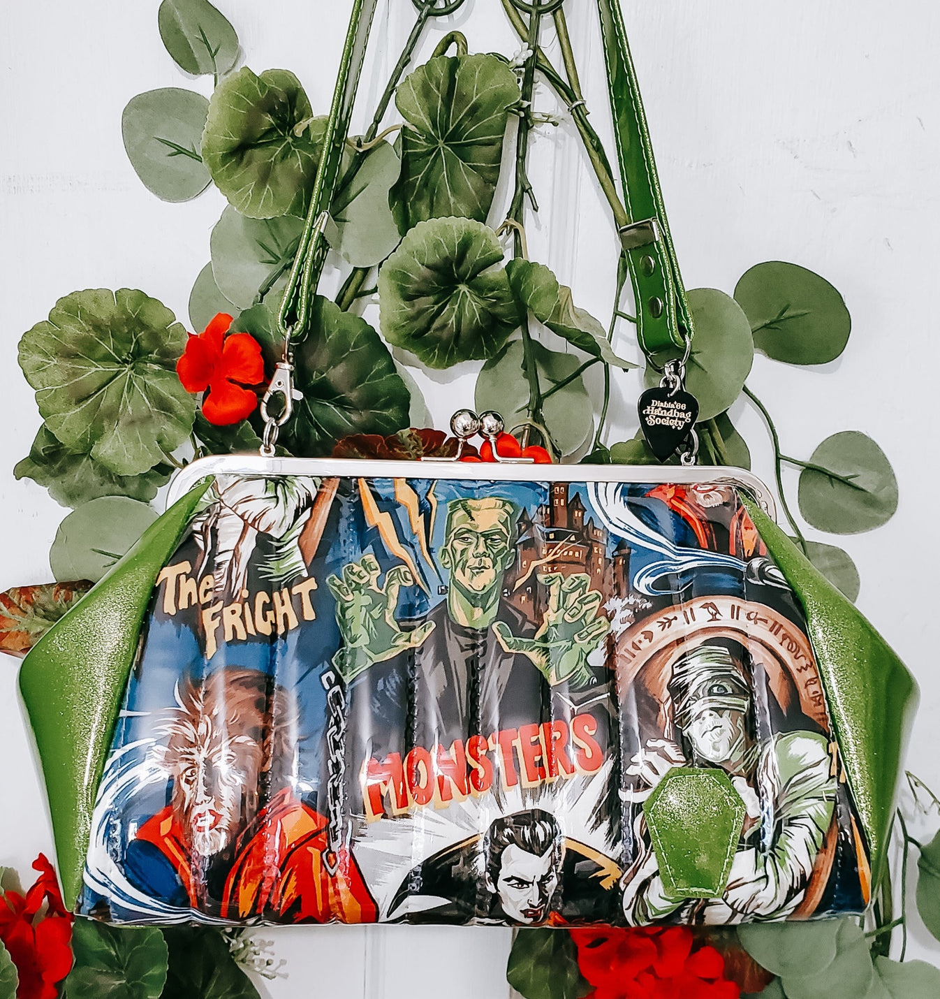 Green Monster Large Kisslock Handbag – Diabla 66 Handbag Society